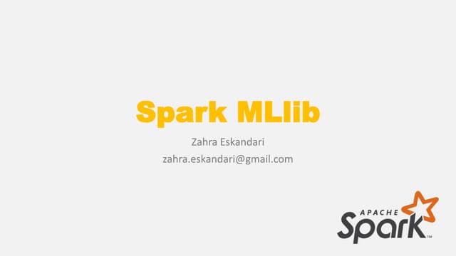 Apache Spark Mllib Pptx Programming Languages Computing