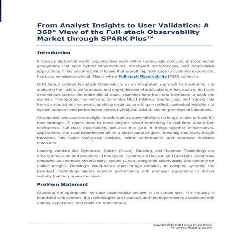SPARK Plus™ Full-Stack Observability: Powering Proactive, Resilient ...