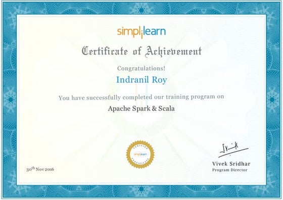 Apache spark & scala project certificate | PPT Apache spark & scala project certificate | PPT