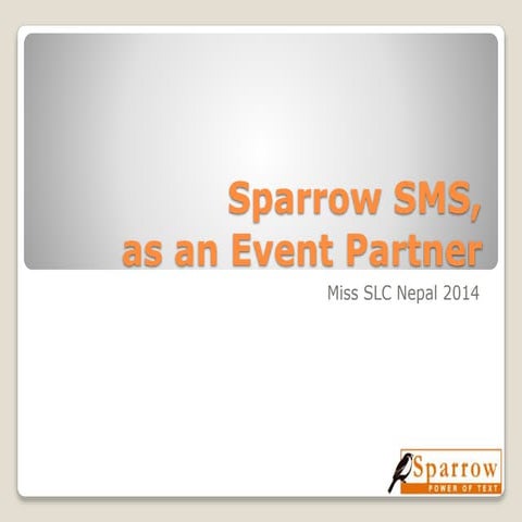 Sparrow SMS as an SMS partner of Miss SLC Nepal 2014 | PPT