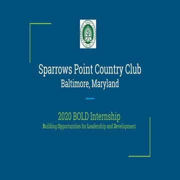 Sparrows Point Country Club Internship | PDF