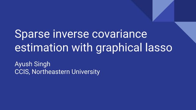 Sparse Inverse Covariance Estimation Ppt