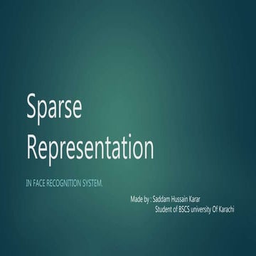 Sparse Representation Face Recognition Ppt 7523