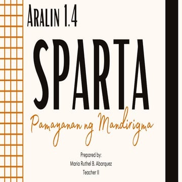 SPARTA & ATHENS Araling Panlipunan 8, World History | PPTX