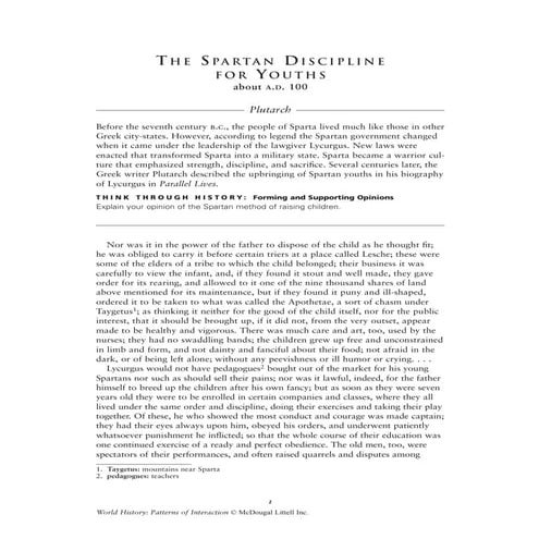 Spartan discipline for youths | PDF