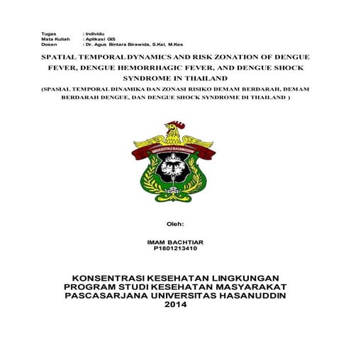 Spasial temporal dinamika dan risiko zonasi demam berdarah | DOCX