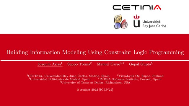 Building Information Modeling Using Constraint Logic Programming Ppt 6919