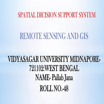 Spatial Dicision Support System (Criteria Map Generation) | PDF