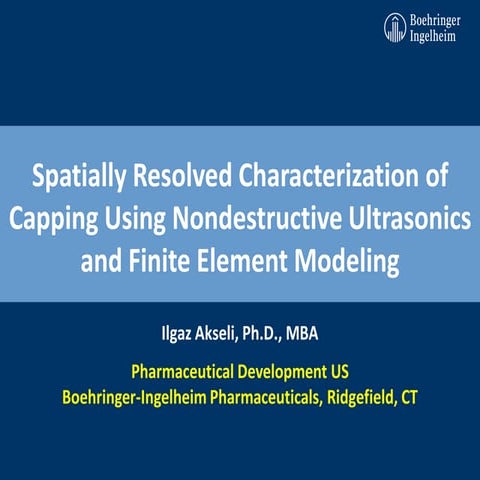 Spatially Resolved Characterization Of Capping Using Nondestructive