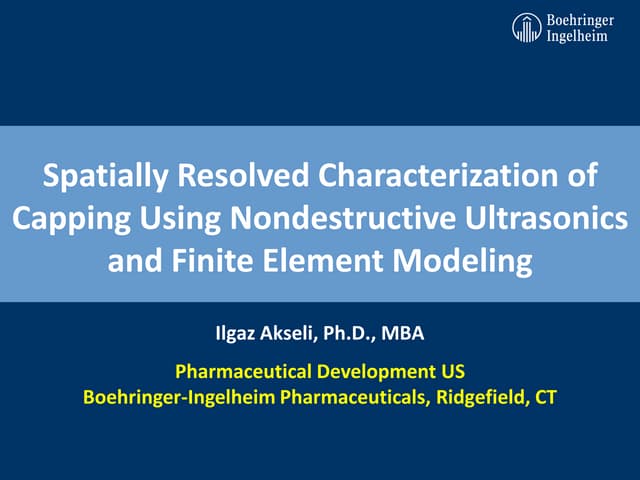 Spatially Resolved Characterization Of Capping Using Nondestructive
