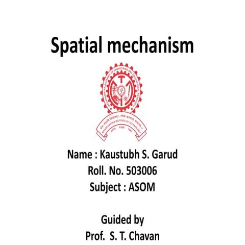 Spatial mechanism and DH parameters | PPT