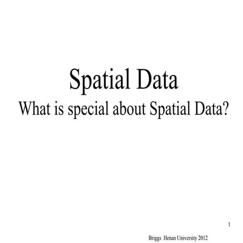 spatial and spatio-temporal analysis in small area | PPT