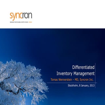 Tomas Wennerstein, Syncron presenation at Spare Parts 2013 | PDF