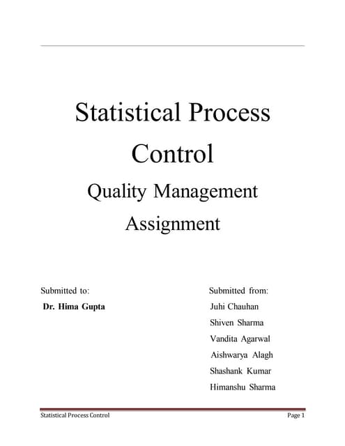 Statistical process control (spc) | PPTX