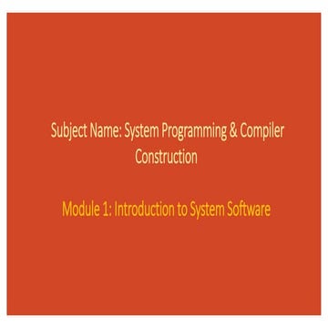 SPCC_Module 1_System Software and application software | PDF
