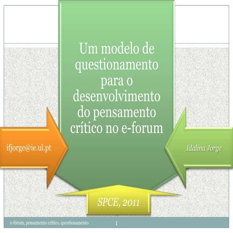 modelo de questionamento para o fórum online | PPTX