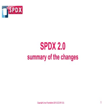 SPDX 2.0: introduction | PPT