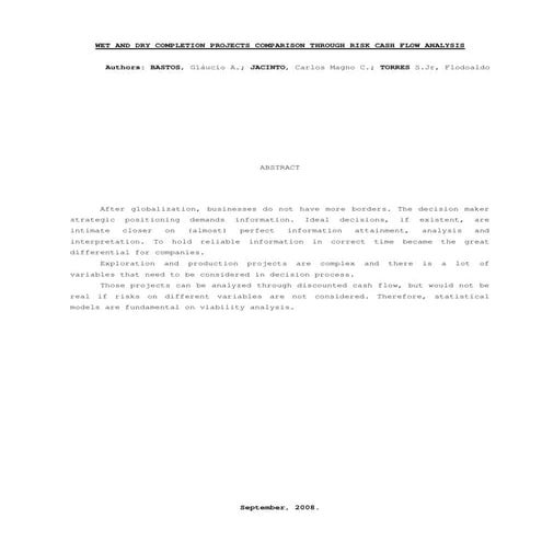 Wet x dry completion with risk | PDF