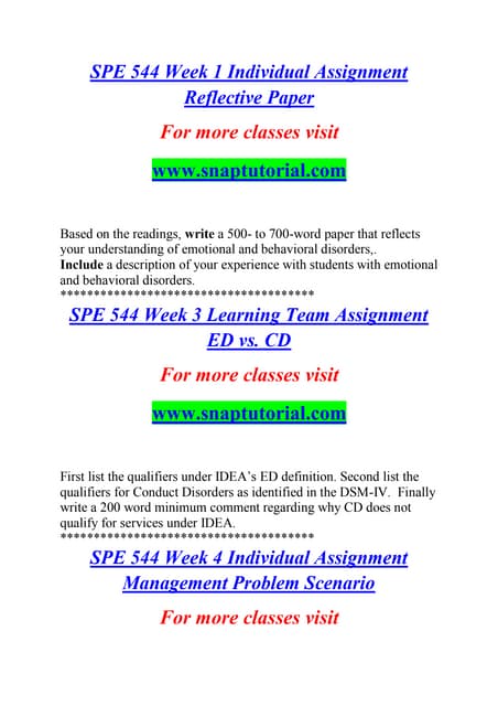 Spe 544 Education Specialist-snaptutorial.com