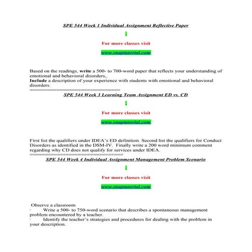 Spe 544 Massive Success / snaptutorial.com