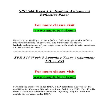 Spe 544 Education Specialist-snaptutorial.com