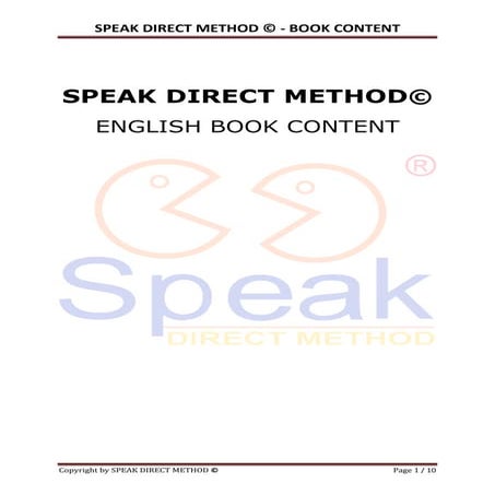 Speak direct method english book content | PDF