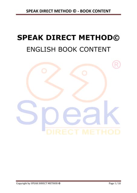 Speak direct method ® english cefr level | PDF