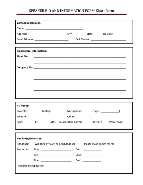 Guest speaker information form