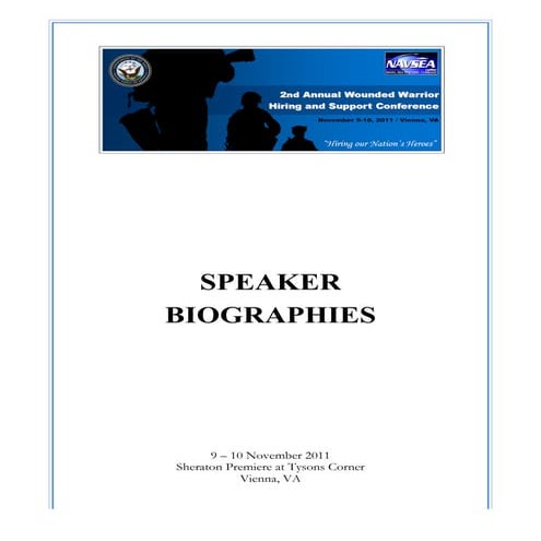 Speaker Biographies Nov 2011 Final | PDF