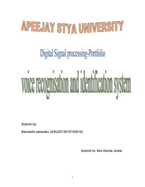 Mel Frequency Cepstral Coefficient Mfcc Pptx Digital Audio