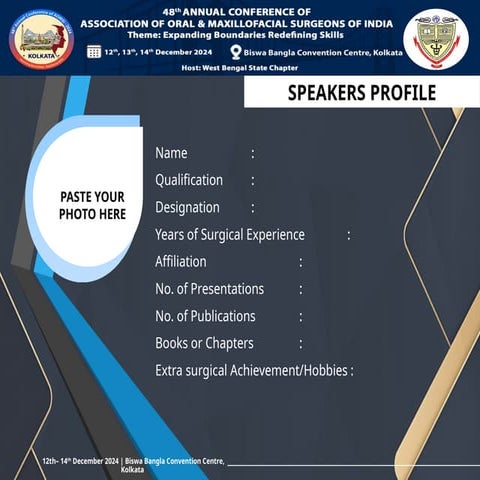 SPEAKERS PROFILE(updated).pptx Oral and maxillofacial surgery | PPT