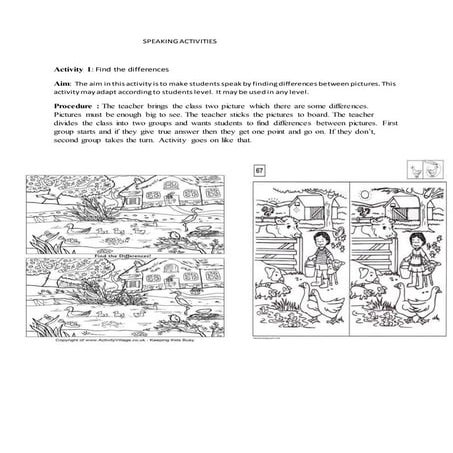 Speaking activities for young learners | DOCX