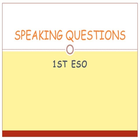 Speaking 1ºeso unit1 | PPTX