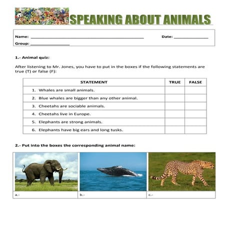 Speaking about animals | DOC