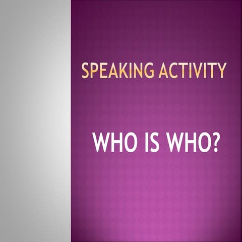 Speaking activity | PPT