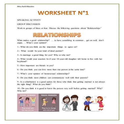 Speaking activity relationships | DOCX