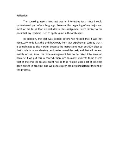 Rubrics reflection | PDF