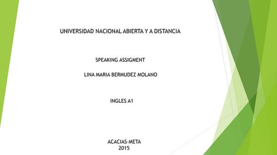 SPEAKING ASSIGNMENT ANDREINA JIMENEZ | PPTX
