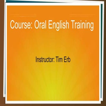 Oral English Training | PPT