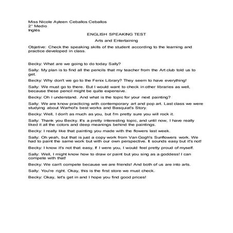 Speaking evaluation | PDF