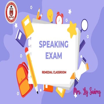 SPEAKING EXAM REMEDIAL SECONDARY.pptx 2024 | PPTX