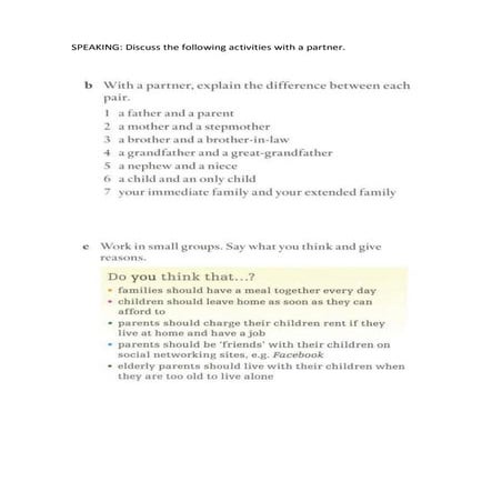 Speaking FAMILY | PDF | Family and Relationships