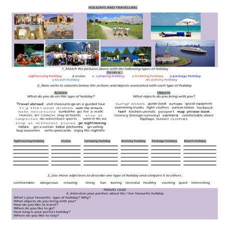Speaking holidays travelling | PDF