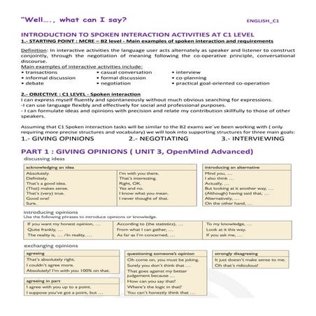 Speaking interaction | PDF