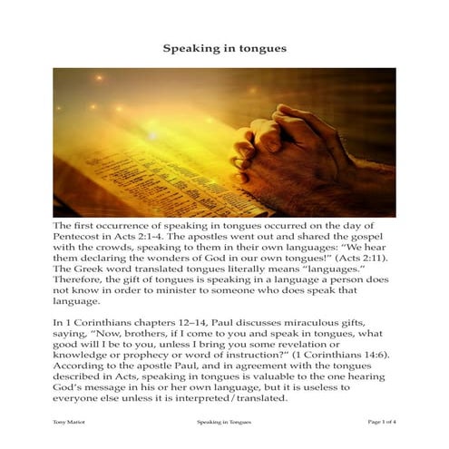 Speaking in Tongues | PDF