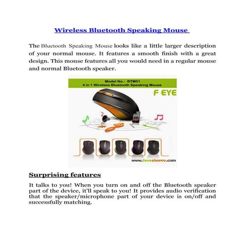 wireless speaking mouse | PDF