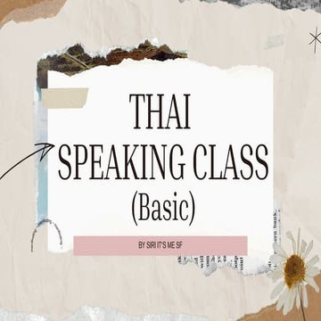 speaking only basic for Thai language learner | PDF