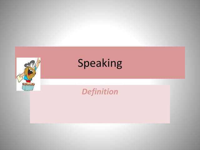 Stages of speaking | PPTX