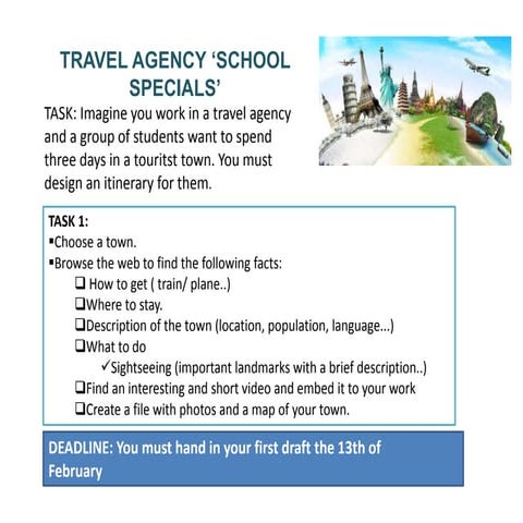 Speaking project 3 rd eso 'a travel agency' | PPT