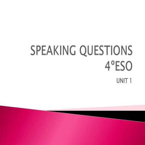 Speaking questions 4ºes_ounit1 | PPTX